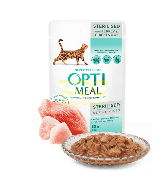 Opti Meal Pouch Sterilised with Turkey and Chicken Fillet in Sauce - За ...